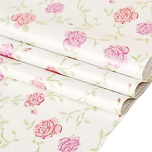 HOYOYO 17.8 x 78 Inches Self-Adhesive Shelf Liner, Self-Adhesive Shelf Liner Dresser Drawer Contact Paper Wall Sticket Home Decoration,Rose Vine