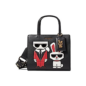 Karl Lagerfeld Paris Maybelle Essential Satchel, BK/RED/BK