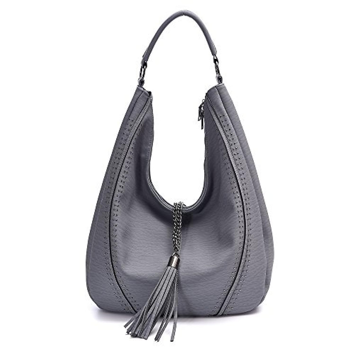 Women Hobo Bags Oversized Leather Handbags PU Crossbody Shoulder Totes Winter Stylish Purses (Grey9130)