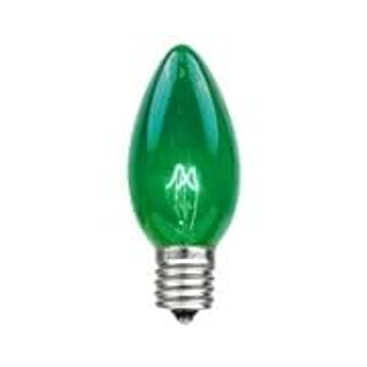 Novelty Lights Incandescent Christmas Replacement Bulbs - Indoor/Outdoor Individual Bulbs for Christmas Tree, Display, & More - C9/E17 Intermediate Base, 7 Watt Lights (Green, 25 Pack)