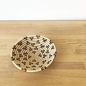 Small African Basket: Cyarwa/Rwanda Basket/Woven Bowl/Sisal & Sweetgrass Basket/Tan, Brick, Rust