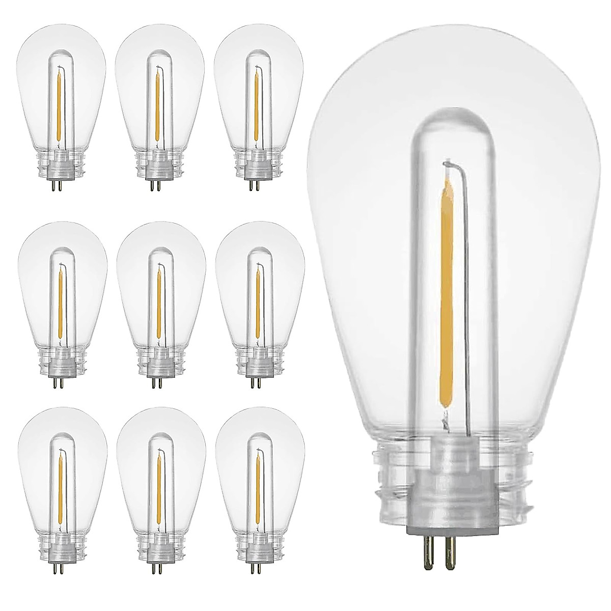 Banord S14 1W LED Bulbs Replacement for 51/102FT Outdoor String Lights(10 Pack)