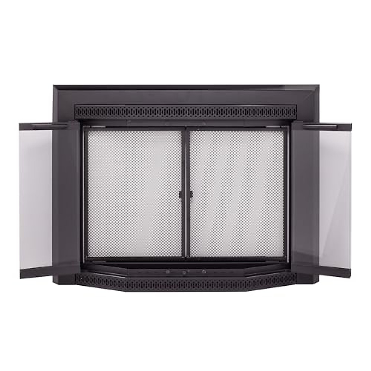 Pleasant Hearth Gavin Medium Black Fireplace Glass Door Screen