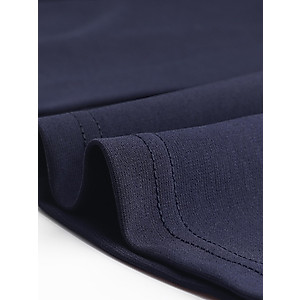 Allegra K Elegant Sheath Dress for Women's Casual Work Belt Sllit Hem Fishtail Dresses Small Dark Blue