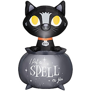 Gemmy 3.5’ Hocus Pocus Binx with Calderon Scene Disney Airblown Inflatable Halloween Decor