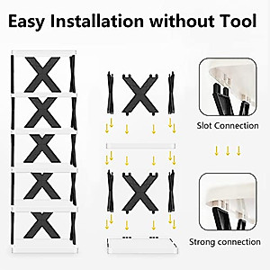 7 Tiers Small Shoe Rack,Narrow Vertical Free Standing Shoe Tower,Space Saving Furniture Shoe Storage Organizer for Corner,Entryway,Door,Hallway,Closet,Bedroom,Stable in Structure and Stackable,Black