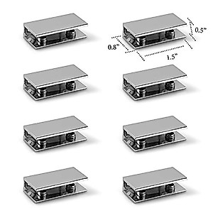 4 piece Floating Glass Shelves with Zinc Alloy Brackets – Bathroom, Office, Kitchen