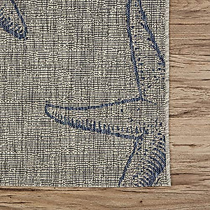 Ox Bay Celeste Coastal Starfish Indoor/ Outdoor Area Rug, Gray/Navy, 5' x 7'