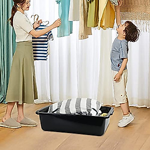 CAND Extra Large Black Bus Tub Box, 32 L Plastic Bus Bin for Restaurant, 4 Pack