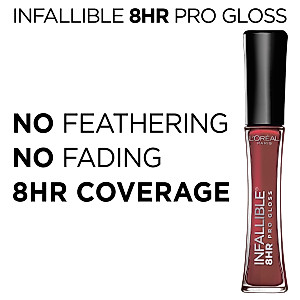 L'Oréal Paris Makeup Infallible 8 Hour Hydrating Lip Gloss, Modern Mauve, 0.21 Fl Oz