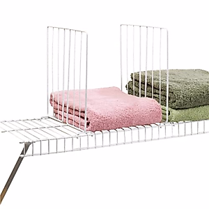 Miles Kimball Shelf Divider for Wire Shelves Set of 4, White, One Size Fits All