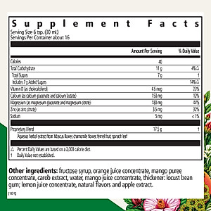 Floradix Calcium Magnesium Liquid Herbal & Mineral Supplement - Bone & Joint Support Supplement with Calcium, Magnesium, Vitamin D & Zinc - Vegetarian, Non-GMO - 17 fl oz