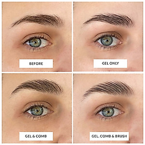 The Quick Flick - Quick Brow 2-in-1 Brow Lamination and Sculpting Gel, Unique Eyebrow Gel and Brow Wax Hybrid Formula, All-Day Hold Brow Gel and Laminate Eyebrow Makeup with Double-Sided Comb, 8 ml