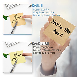 Eagle Sticky Notes, 3”x 3”, Color Self-Stick Note Pads, 4 Pads, Adhesive Note Pads for Office, School and Home Use, 100 Sheets/Pad(Kraft Paper)