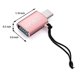 MOSISO USB C to USB Adapter 2 Pack, USB Type-C to USB Connector, Thunderbolt 3 to USB 3.0 Converter OTG Compatible with MacBook Pro 2020-2016/Air 2020-2018/Laptop Tablet/More Type-C Devices, Rose Gold