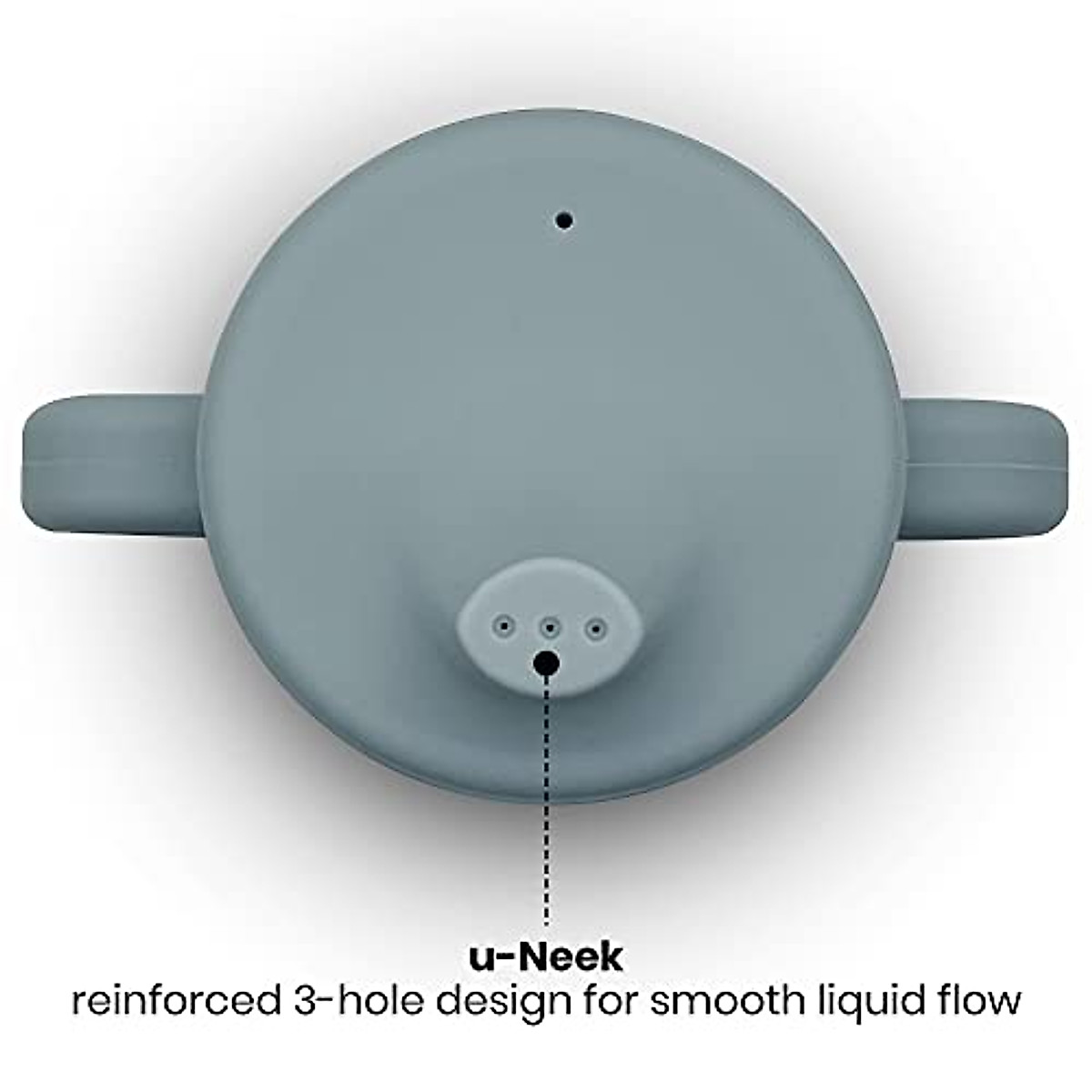 U-Neek baby Silicone Sippy Cup for Baby 6+ Months | Two Non Slip Handle Learner Cup for Toddlers | Transitional Training Cup for Baby Led Weaning and Independent Drinking 6.7oz | Baby Gift (Sea Blue)