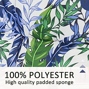 HPNSOTDR 1 Pack Fashions Outdoor 47 x 19 inch High Back Chair Cushion,Outdoor Chair Seat Cushion with Ties,Blue-Green Leaves