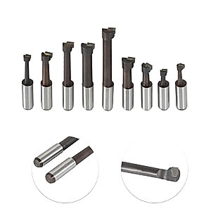 findmall 9Pcs Boring Head 1/2 Inch Carbide Boring Bar Set Milling with MT2 Handle 3/8-16 Thread 2 Inch Boring Bar Set