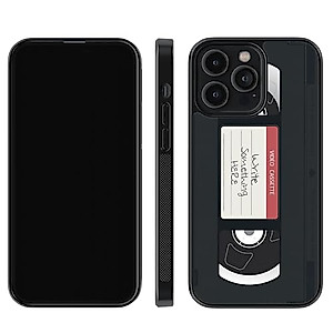 VHS Tape Retro Tape Personalized Black Rubber Phone Case Compatible with Apple iPhone 15 Pro Max Plus, 14 Pro Max Plus, 13 Pro Max Mini, 12 Pro Max Mini, 11, X XS Max, XR, 8 7 Plus