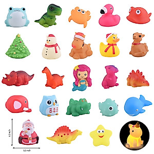 JOYIN Light Up Bath Toys 2023 Christmas 24 Days Countdown Advent Calendar for Kids Toddler LED Animal Floating Shower Pool Toys Set Xmas Gifts Christmas Party Favor