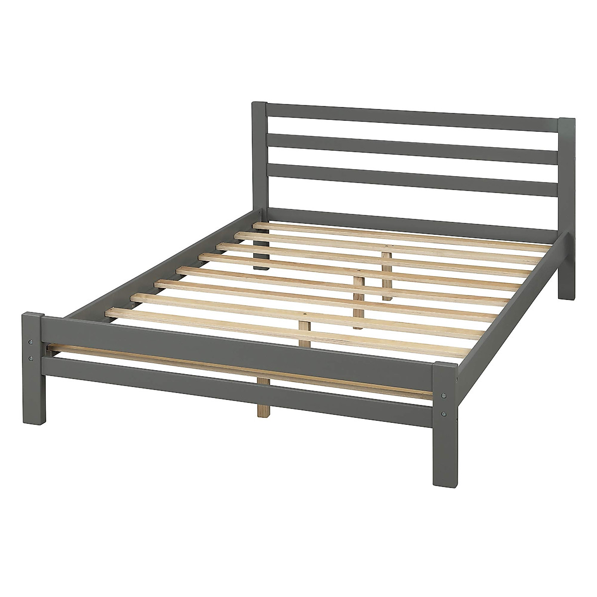 Harper & Bright Designs Full Size Platform Bed with Storage Drawers and Headboard,Footboard, Wooden Full Bed Frame/No Box Spring Needed/Easy Assembly (Gray)