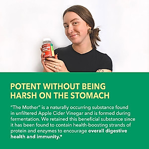 Organic Apple Cider Vinegar Gummies | ACV Gummies to Support Digestive Health and Gut Flora for Digestion | Natural Apple Flavor | 60 Organic, Vegan, and Non-GMO Apple Cider Vinegar Gummies