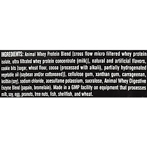 Animal Whey Isolate Protein Powder, Loaded for Post Workout and Recovery, Cookies & Cream, 4 Pound, 64 Oz