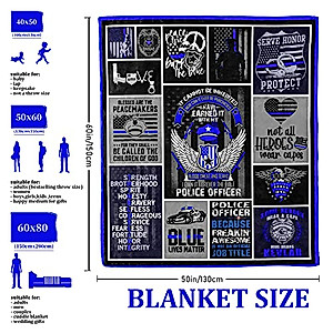 Police Officer Gifts Blanket Gifts for Policeman Birthday Gifts for Policeman Gift Ideas for Police Officer Dad Son Husband Boyfriend Ultra-Soft Flannel Plush Throw Blankets 50"x60"