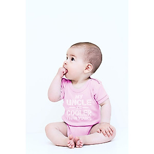 CBTwear My Uncle Is Cooler Than Yours Baby Bodysuit Adorable Romper Clothing Funny Infant Outfit (Newborn, Pink)