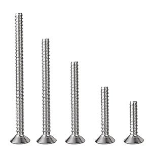 M6-1.0 x 75mm 304 Stainless Steel 18-8 (A2-70) Flat Head Screws, Countersunk Bolts Allen Hex Drive Socket Cap Screws, Fully Threaded, 20-Pack