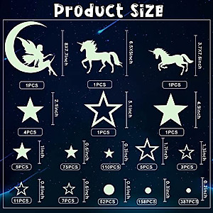 Glow in the Dark Unicorn Stars & Wall Decals