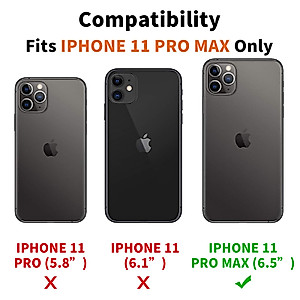 Newseego Compatible iPhone 11 Pro Max Leather Case 6.5 Inch,Glitter Faux PU Leather Magnetic Closure Multi-Credit Card Slot Cash Holder Detachable 2 in 1 Wallet Cover with Wrist Strap-Silver