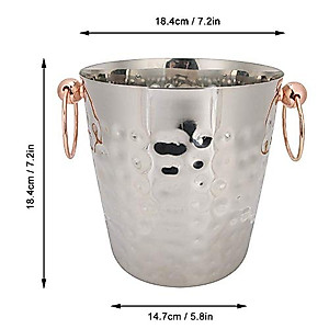 Ice Bucket, 3L Portable Stainless Steel Ice Bucket Container Champagne Barrel with Handle for Home Bar Use