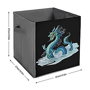 Chinese Dragon Collapsible Storage Bins Basics Folding Fabric Storage Cubes Organizer Boxes with Handles
