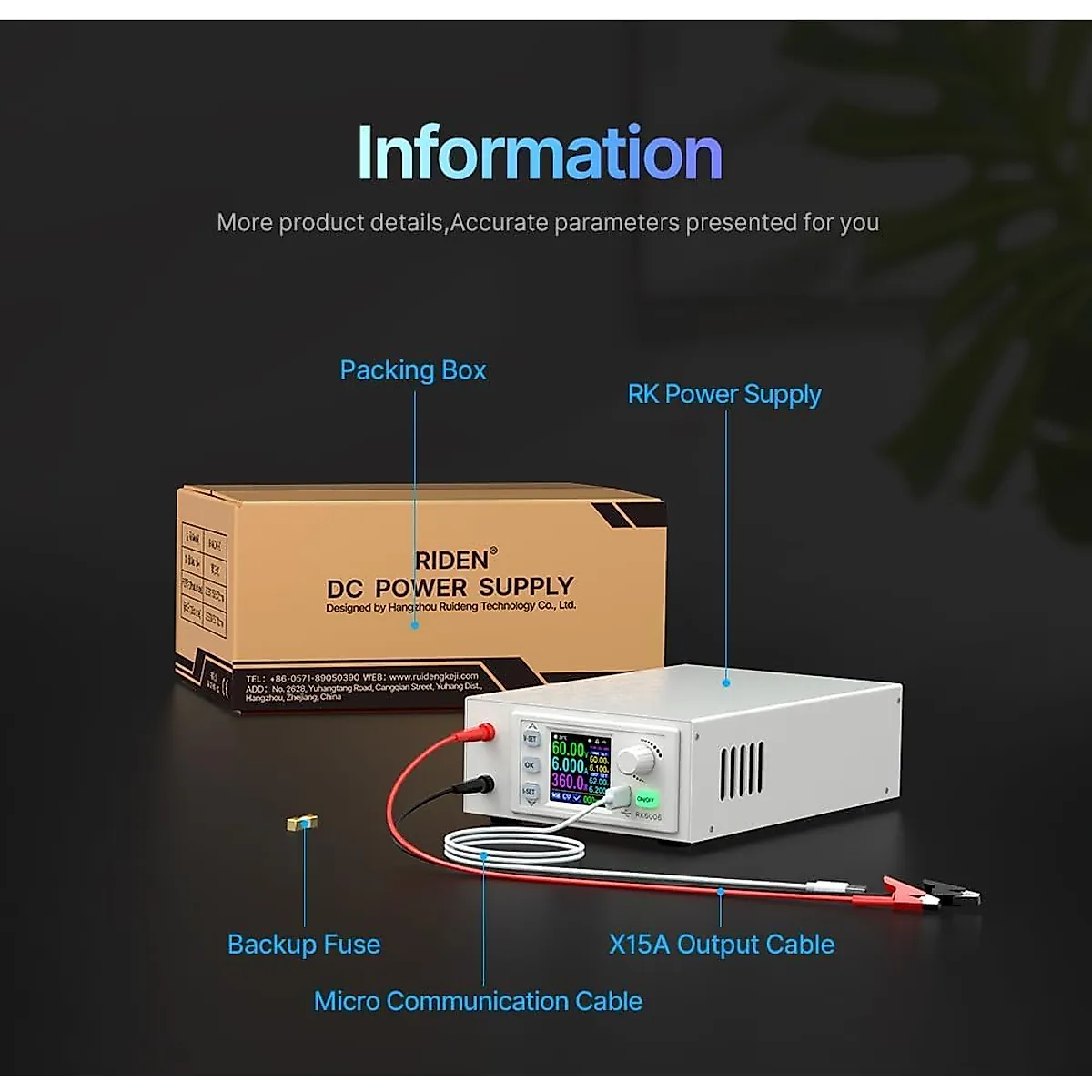 Digital Control RK6006-C 60V 6A 4 Digit Adjustable AC to DC Lab Bench Power Supply Regulator 360W
