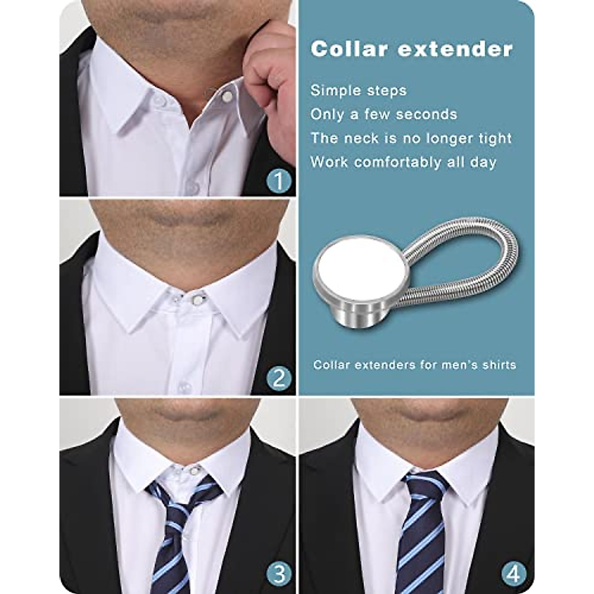 YUANHANG 18Pcs Shirt Collar Button Extender: Neck Button Extender for Mens Dress Shirt - Comfortable Tie Collar Expander