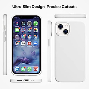 CellEver Ultra Durable Silicone Case for iPhone 13, Military Grade Protection [3 Layers & Double Coated] [Slim Fit] Shockproof Cover with Soft Microfiber Interior (6.1 inch, White)