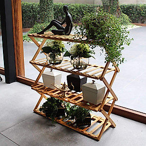 Foldable Bamboo SHOE RACK. 100% assembled, ready to use. Organizer with 4 shelves for 12 pairs of shoes. Closet - shoe rack furniture. Home Rack. Expandable closet