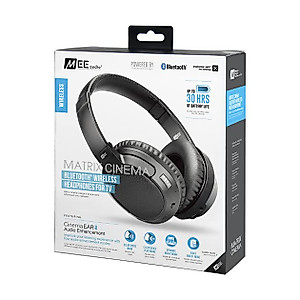 MEE audio Matrix Cinema Bluetooth Wireless Over-Ear High Resolution Stereo Headphones with aptX Low Latency for Improved Lip Sync & CinemaEAR Audio Enhancement for Clearer Sound in Movies and TV Shows