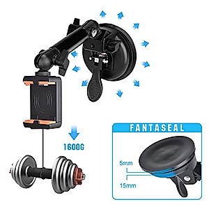 Heavy Duty Super Φ100mm Suction Cup + Adjustable Dual-Ball-Head Action Camera Dash Cam Phone Car Mount Windscreen Window Cockpit Holder for GoPro insta360 iPhone Hi-Speed Video Recording (1.5kg Load)