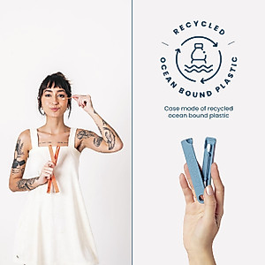 LastSwab® Reusable Cotton Swabs for Ear Cleaning - Sanitary Alternative to Single-Use Q Tips - Easy to Clean - Comes with a Convenient Travel Case Holder - Blue