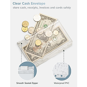 A6 Budget Binder with 10 Zipper Envelopes, PU Leather Money Binder Organizer for Cash Envelope Binder for Budgeting, Savings Binder with Budget Sheets & Stickers, Budget Organizer for Cash