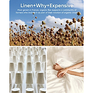 cebihy 100% Linen Duvet Cover Set King 3 Pieces, French Normandy Flax Linen, Cooling, Soft, and Breathable Linen Bedding Set - 1 Duvet Cover 90"x 104", 2 Pillowcases 20"x 40" (White)