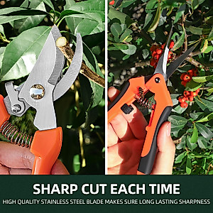 EWPJDK 2 PCS Garden Pruning Shears, Pruning Shears for Gardening, Stainless Steel Garden Shears, Gardening Shears, Gardening Scissors, Garden Tools