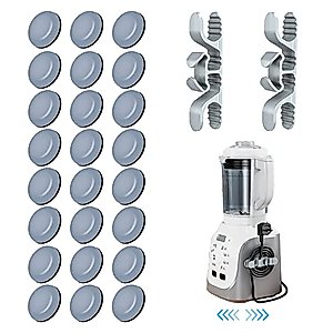 Appliance Sliders,24Pcs Self-Adhesive Kitchen Appliance Sliders,2Pcs Cord Organizer,Easy To Move and Save Space,Suitable for Countertop Kitchen Appliances Coffee Maker,Blender, Pressure Cooker.