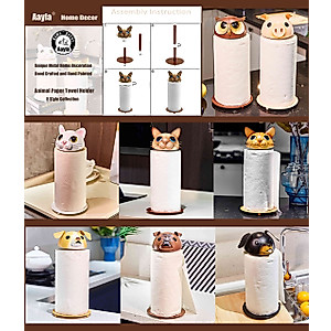 Aayla Paper Towel Holder - Metal Unique Owl Paper Towel Roll Stand for Counter Top of Kitchen Home Dining Bathroom, Adorable Gifts for Cat Dog Pet Lovers (Owl)