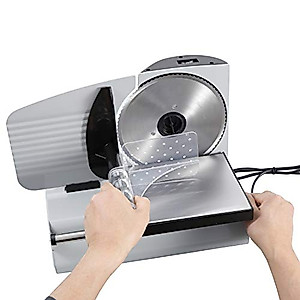 SUPER DEAL Premium Electric Food Meat Slicer - 7.5inch Stainless Steel Blade Home Kitchen Deli Meat Food Vegetable Cheese Cutter - Thickness Adjustable - Spacious Sliding Carriage - Easy to Clean