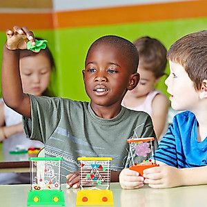 Gejoy 4 Pieces Water Games Handheld Valentines Day Gifts for Kids Mini Waterful Ring Toss Retro Pastime Toys Car Games Birthday Party Favor for Classroom Kids Adults Gifts(Classic Style)