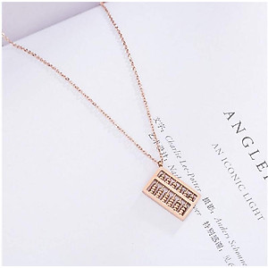XIGUA MELON Rose gold titanium steel necklace new wishful abacus clavicle necklace