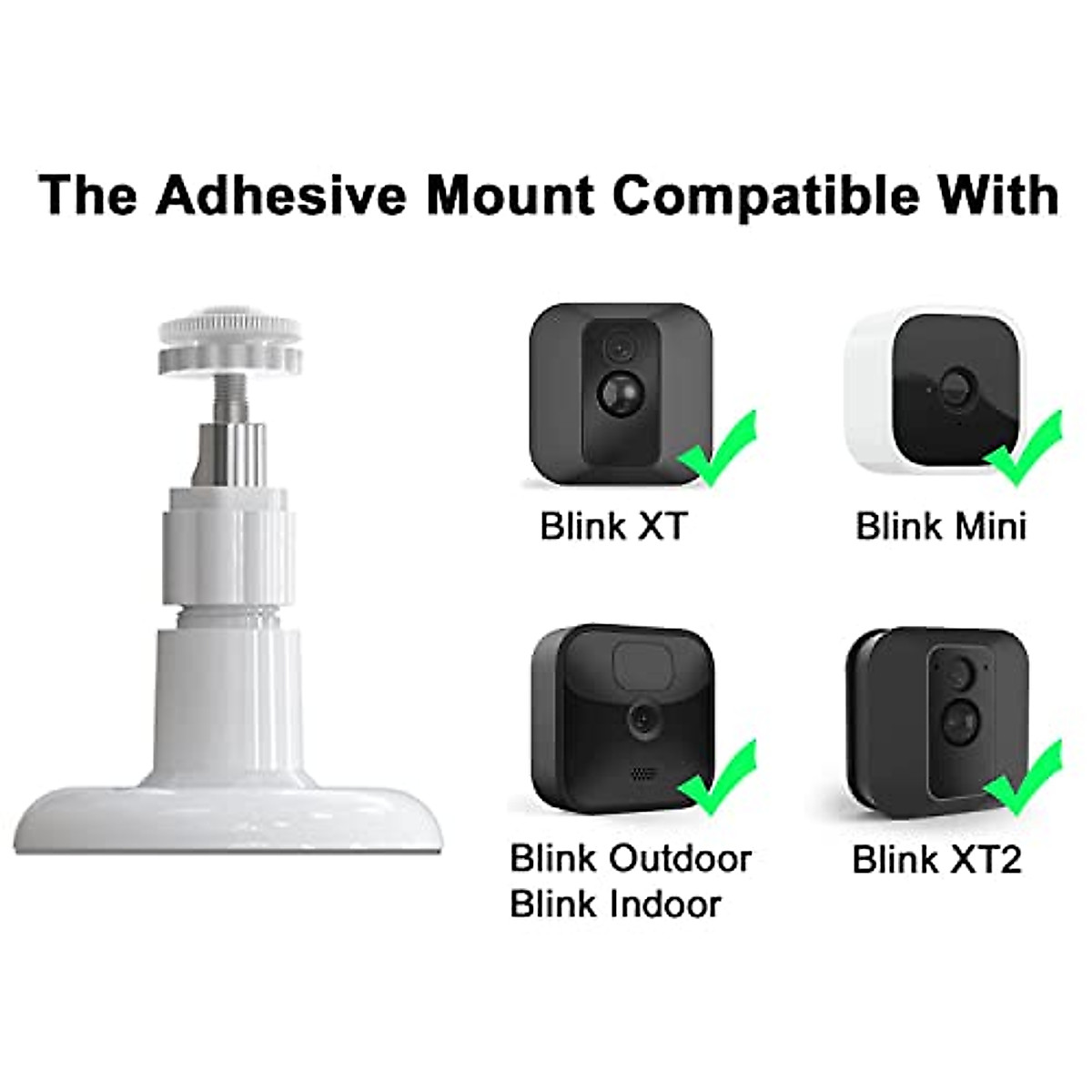 2 Pack Adhesive Wall Mount for Blink Mini Camera Bracket,screwless Camera Mount Stand for Blink Mini Indoor, Also Fit for All New Blink Outdoor/Blink XT2 Outdoor/Indoor Home Security Camera System